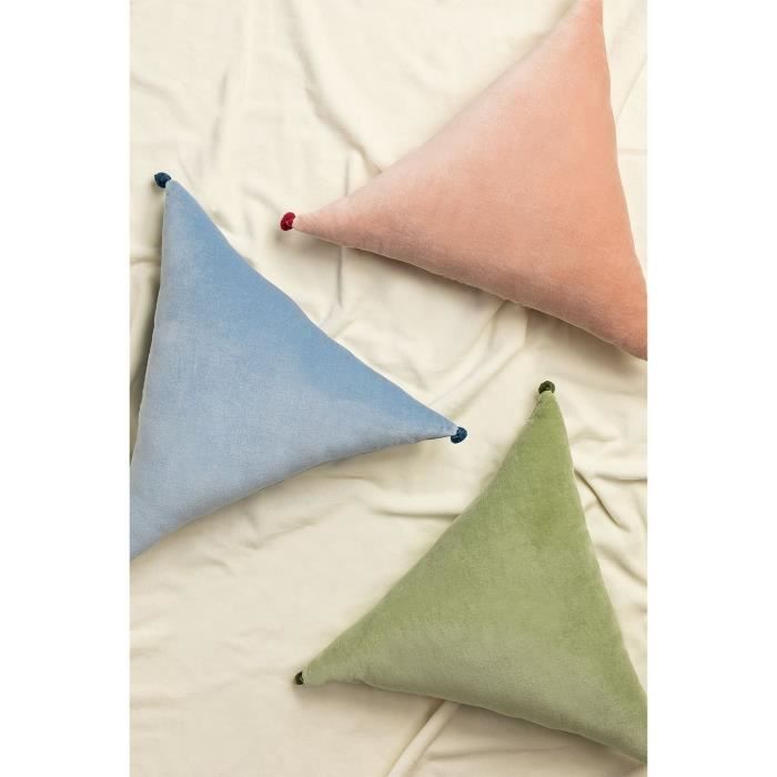 SKLUM Coussin Triangulaire en Velours (40x40 cm) Tringel Bleu Niagara ...
