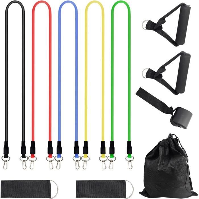 5 Pièces Elastique Musculation, CHSEROK kit Musculation Maison, Bande ...