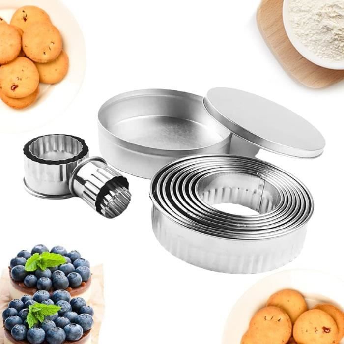 Simmpu 12 Pièces Emporte Piece Rond Cannelé,Emporte Pièce Rond,Emporte ...