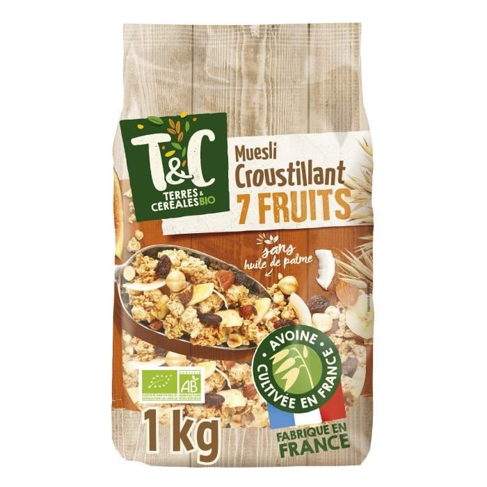 LOT DE 2 - TERRES ET CEREALES - Muesli Bio Croustillant 7 Fruits ...