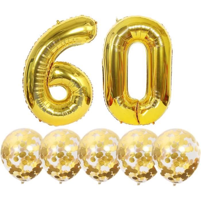 Ballons De 60 Ans En Forme De Chiffre 60 Ans - Décoration Pour 60 Ans ...