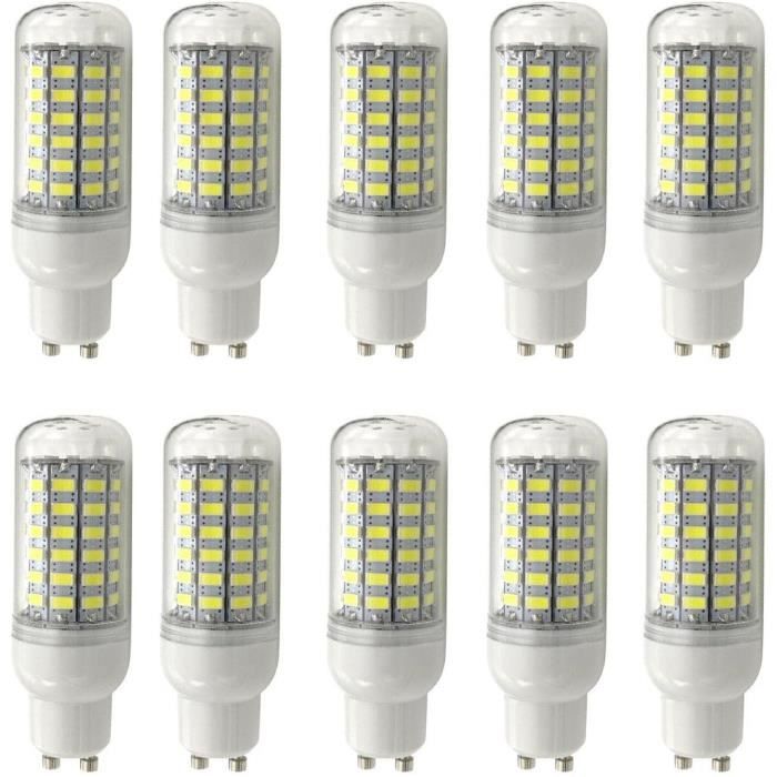 10 ampoules Led Gu10 10W, blanc froid, lampe maïs 69 Smd 5730 Led ...