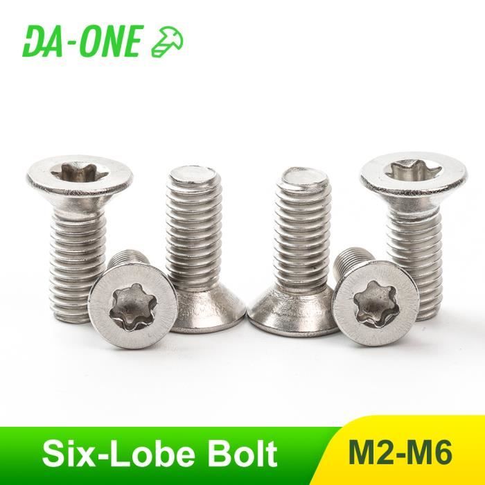 CHINA-M6 10pcs-8mm -Vis à tête plate Torx M2 M2.5 M3 M4 M5 M6, vis à tête fraisée en acier ...