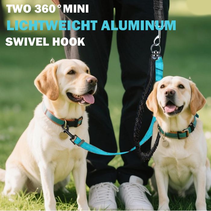 1 x double leash for 2 dogs for small double dogs for 2 dogs, no tangle ...