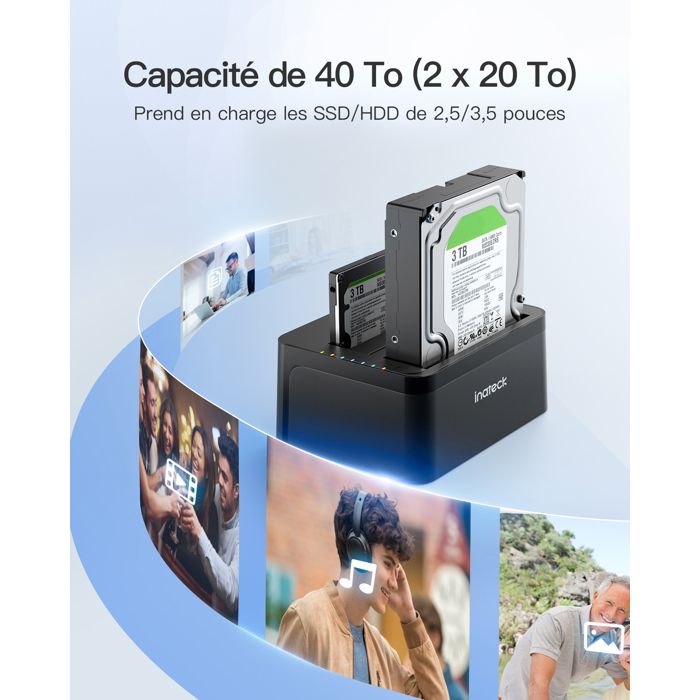 Inateck Dock Disque durs USB 3.0 pour SATA de 2,5/3,5" SSD/HDD ...