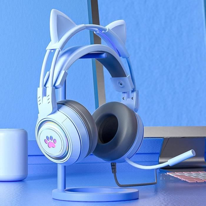 Casque Gamer Cat, casque stéréo avec microphone antibruit, casque chat ...