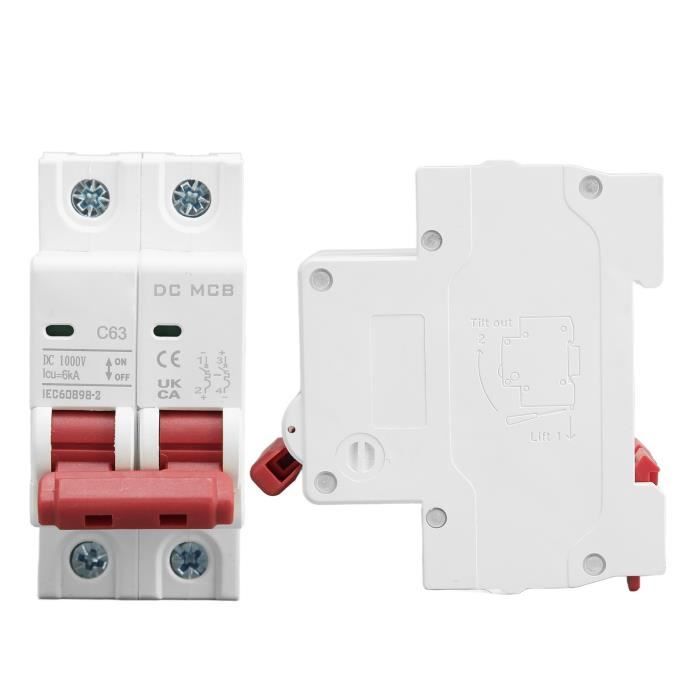 Disjoncteur - YOSOO - 2P DC 1000V - 63A - Déclenchement rapide ...