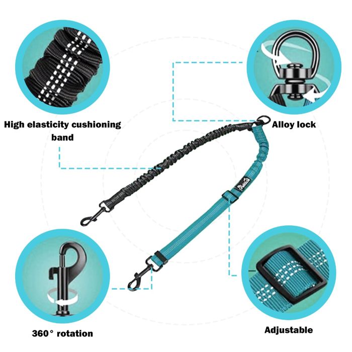 1 x double leash for 2 dogs for small double dogs for 2 dogs, no tangle ...