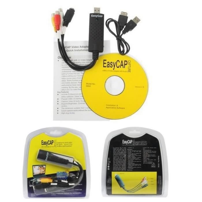 Capture vidéo - EasyCap - Stick USB 2.0 - Compatible Windows - Noir ...