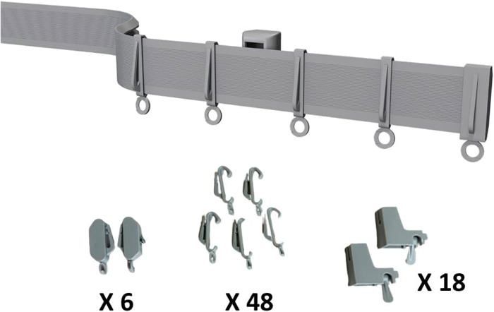 Speedy Rail De Rideau Pliable Pour Rail Droit Et Baie Vitrée Fixation ...