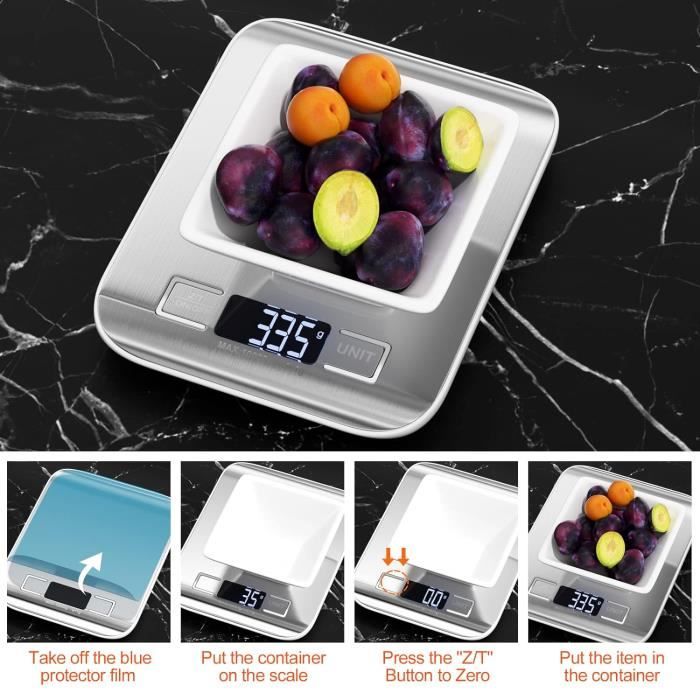 10Kg-1G Balance De Cuisine Precision Électronique, Inoxydable Pese ...
