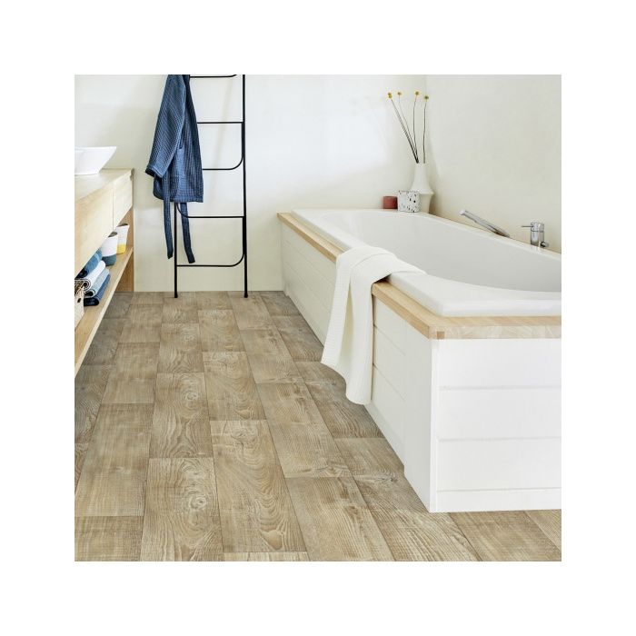 Sol PVC Best - Imitation parquet Mélèze Brun Clair - Rouleau de 2m x ...