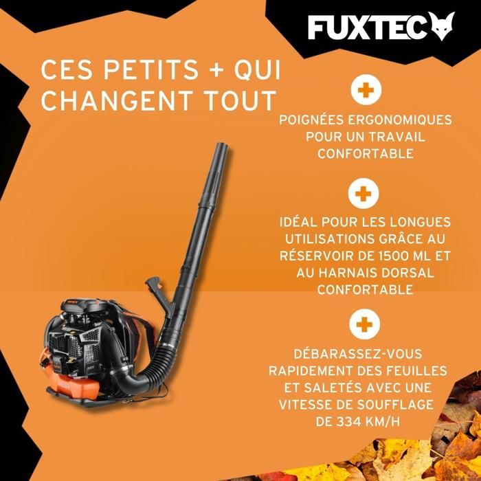 Souffleur thermique PRO - FUXTEC FX-LBP165T - à dos 65cm3 334 km/h ...