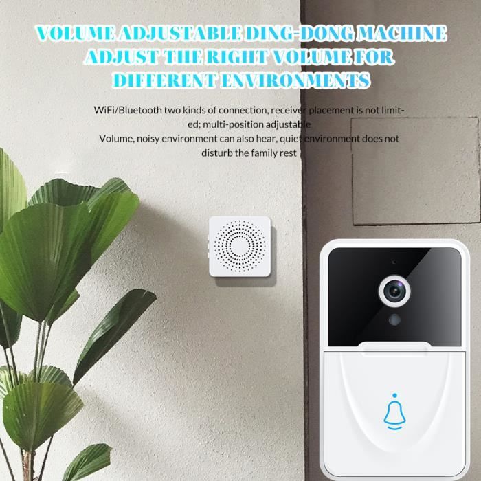 Sonnette vidéo sans fil avec caméra,Sonnette vidéo WiFi avec carillon ...