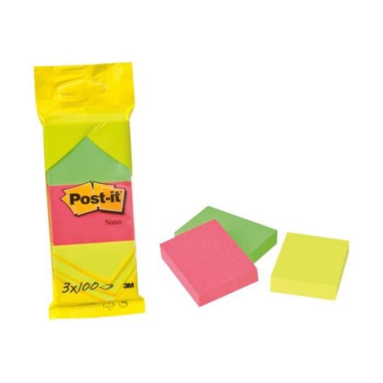 Post-it 6812N Notes 38 x 51 mm 300 feuilles (3 x 100) vert fluo, jaune ...