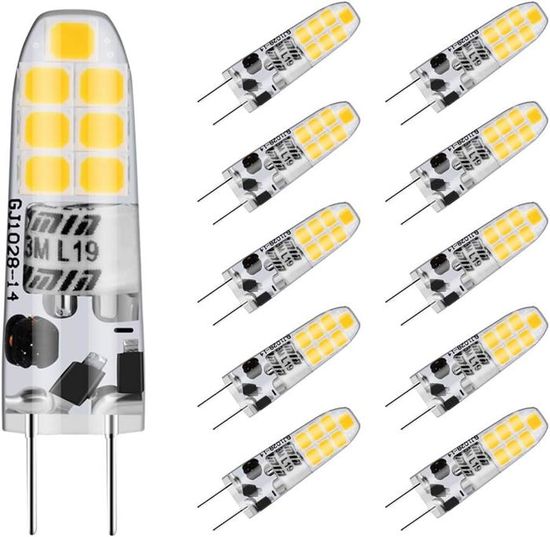 G4 LED 2W 12V ACDC Ampoules G4 2W quivalent 20W G4 Ampoule Halogne Blanc Chaud 3000KNon Dimmable ...