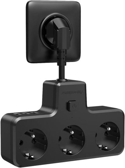 Multiprise Murale,Massway Prise Multiple Secteur USB avec 3 Prises AC ...