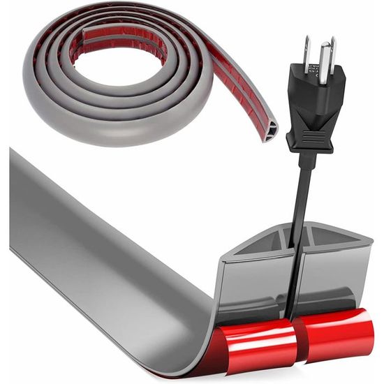 Cache Cable Sol, Petit Canal de Câble Flexible, 2M x 3cm Protege Cable ...