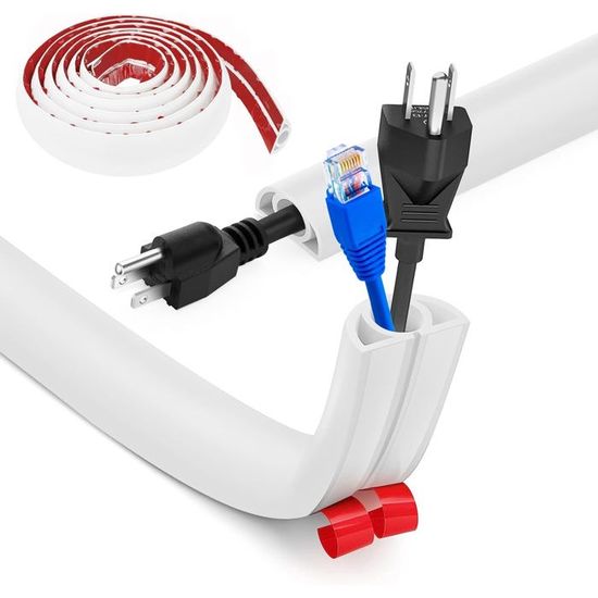 Bocguy Cache Cable Sol, Petit Canal de câble Flexible,3.0M x 2cm ...