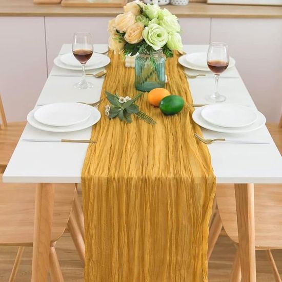 Chemin De Table En Gaze Bohème - Chemin De Table Rustique Et ...