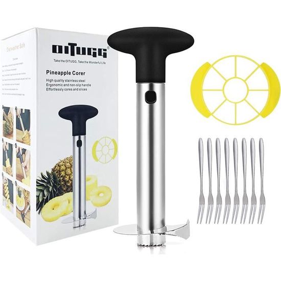 Coupe Ananas: [3 en 1] INOX Decoupe Ananas pour Ananas éplucher ...