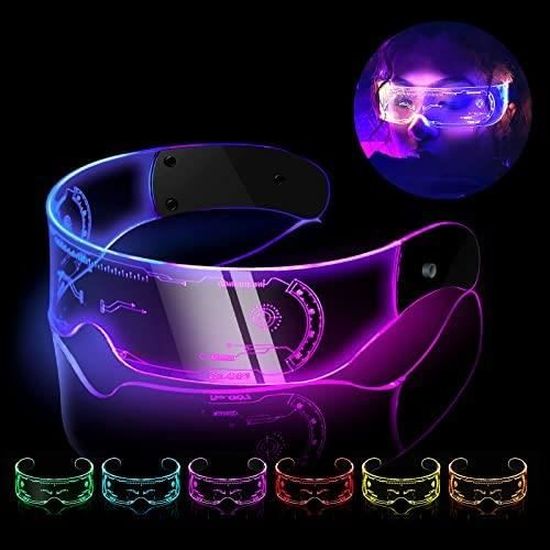 Lunette Led - Lunette Lumineuses Cyberpunk Futuriste Neon Rave DJ Fête ...