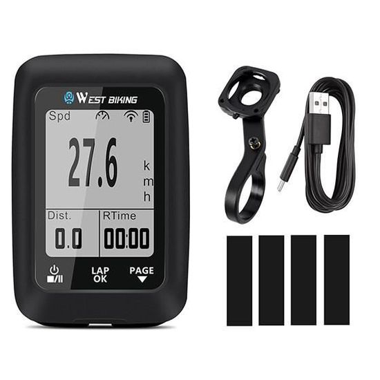 Compteur de vélo GPS sans fil - WEST BIKING - Rétroéclairé - Étanche ...