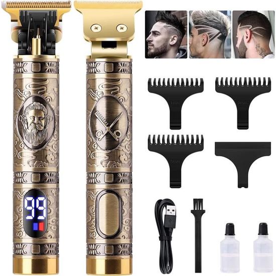 Tondeuse Cheveux Hommes, Tondeuse Barbe Homme Electriques Professionnelle, USB Rechargeable Sans ...