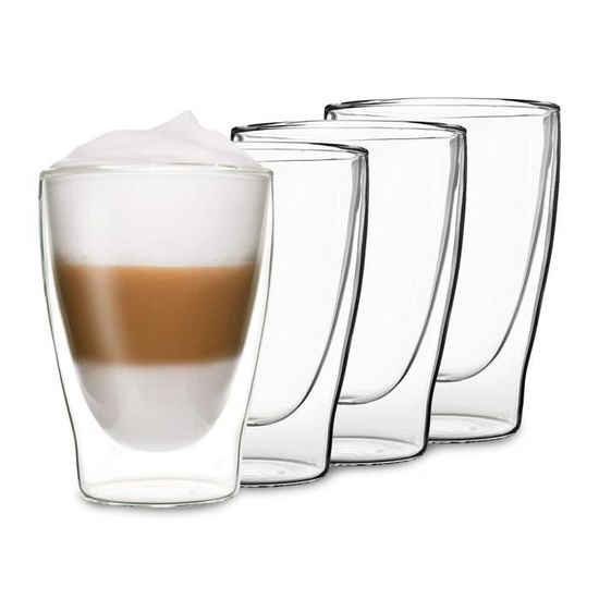Verre double paroi - Feelino Klarstein - 310 ml - pour boissons chaudes et froides - Lot de 4 ...