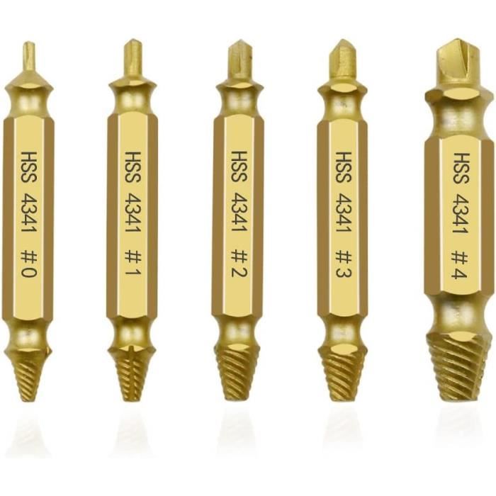 Extracteur De Vis Cassée Tournevis Extracteurs Meccion Lot De 5 ...