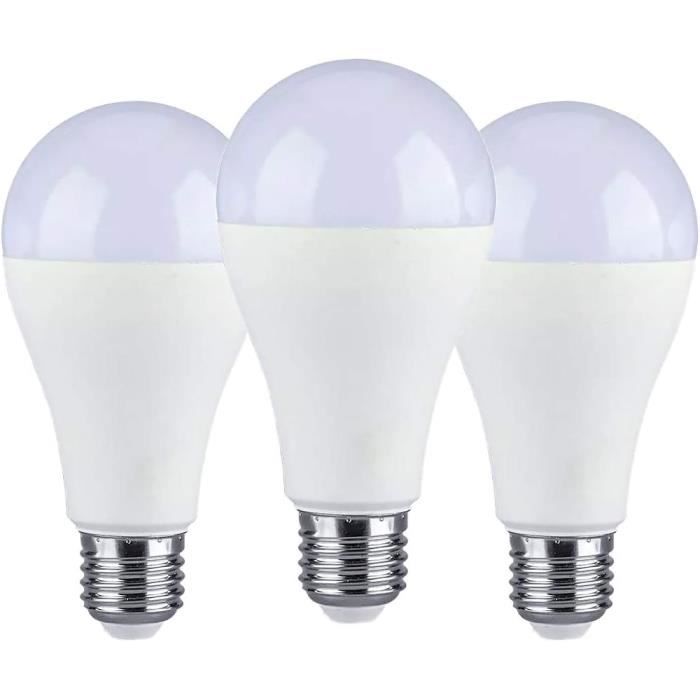 Lot De 3 Ampoules Led E27, 9W 11W 15W (15W 1350 Lumen A65, Blanc Froid 6400 K)[x4390 ...