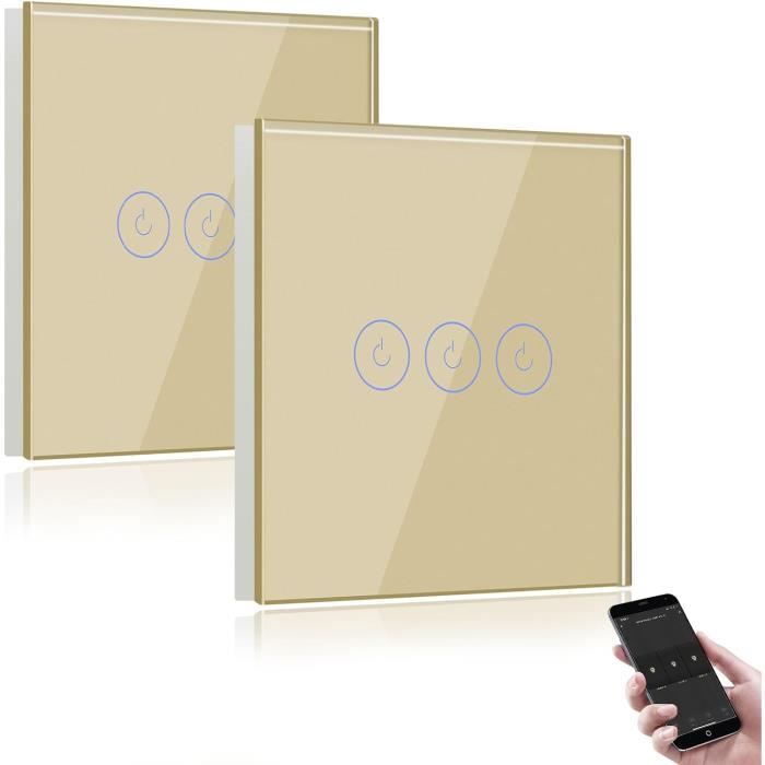 Interrupteur Connecté WiFi,Or Interrupteur Va et Vient sans Fil avec ...