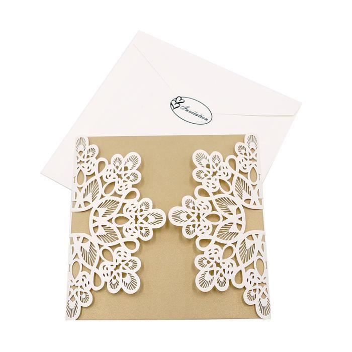 10Pcs Delicate Carved Romantic Wedding Party Invitation Card Envelope ...