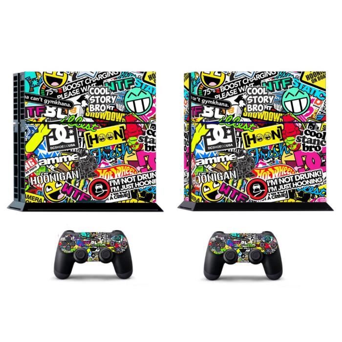 Sticker console PlayStation 4 Bomb Smile et Logo - Cdiscount Informatique