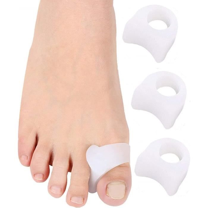 Lot de 2 paires de séparateurs d'orteils en silicone pour hallux valgus ...