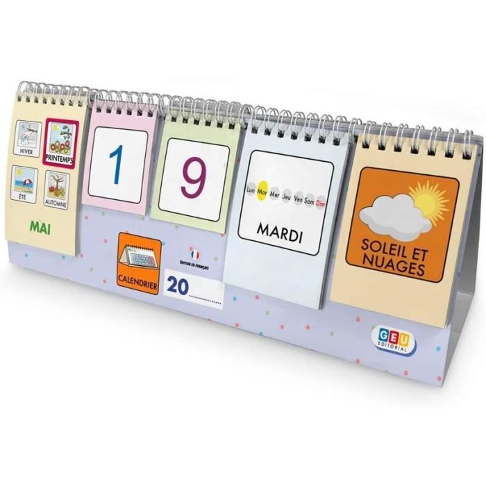Calendrier Enfant Intemporel avec Pictogrammes | Amusant et Interactif ...