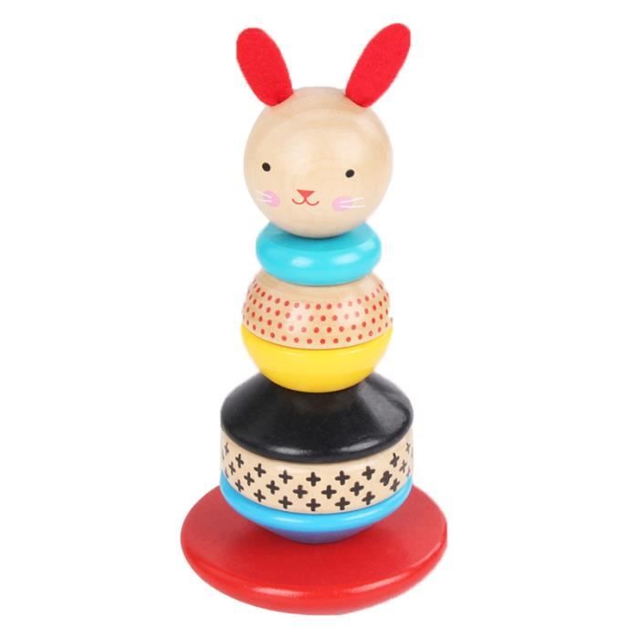 Jouet Éducatif - Pyramide Arc-en-Ciel - Bébé - Empileur en Bois ...