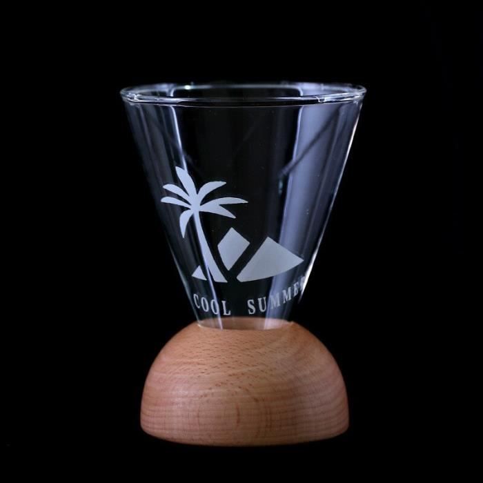 Verres à cocktails,Verre à liqueur avec caboteur en bois de hêtre ...