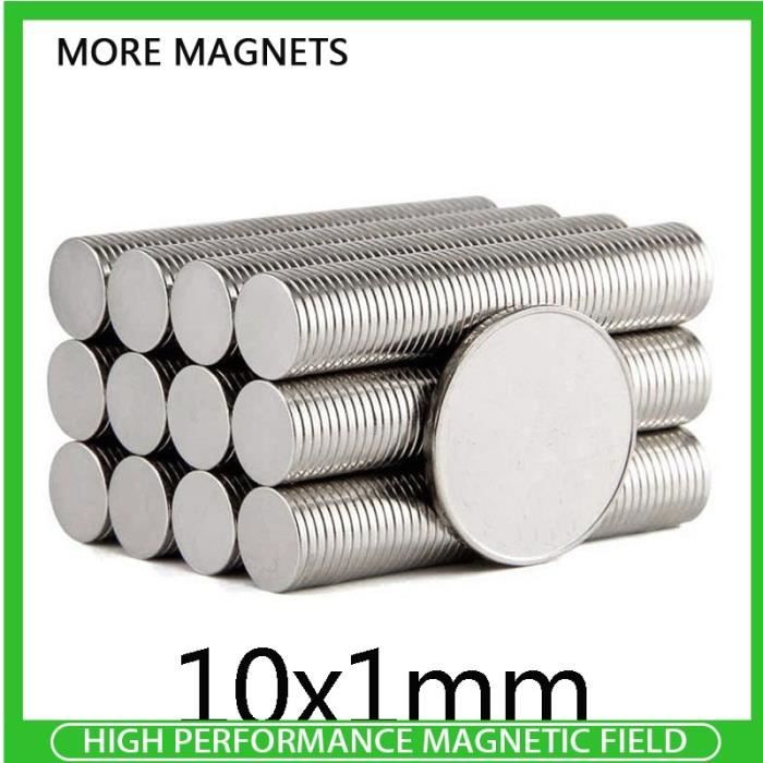 200PCS - Mince Néodyme Fort Aimant 10mmX1mm Aimant Permanent 10x1mm ...