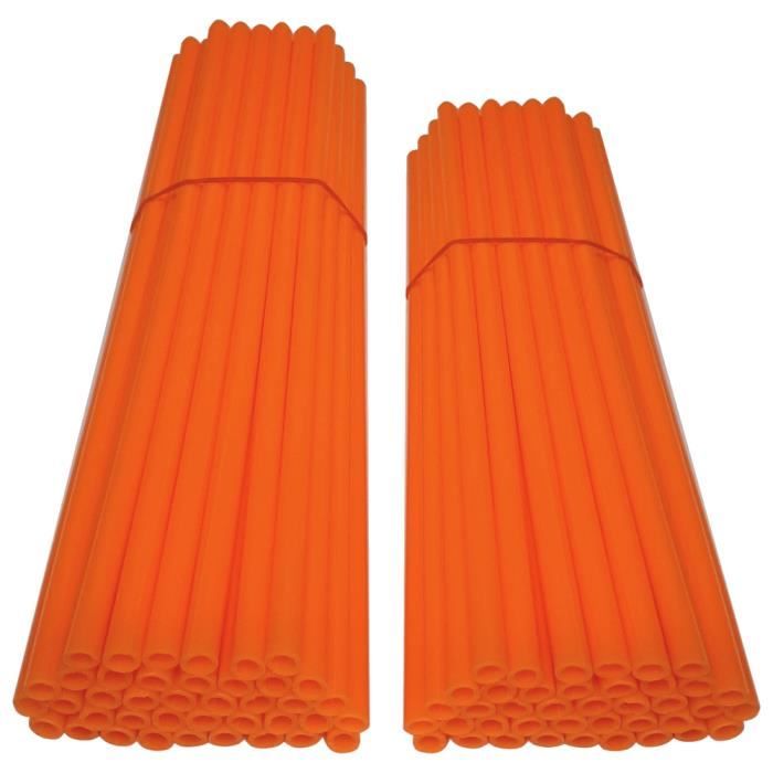 80x COUVRE RAYON ORANGE KTM ROUE AVANT ARRIERE JANTE TUBE PAILLE FENDUE ...