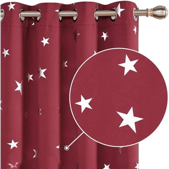 Deconovo lot de 2 Rideaux Argenté à Oeillets Occultants Isolant ...