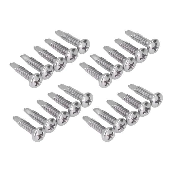 Vis Autoperceuses Vis À Tête Ronde Cruciforme, 200 Pièces Vis À Tête Ronde En Treillis M4.2X19 ...