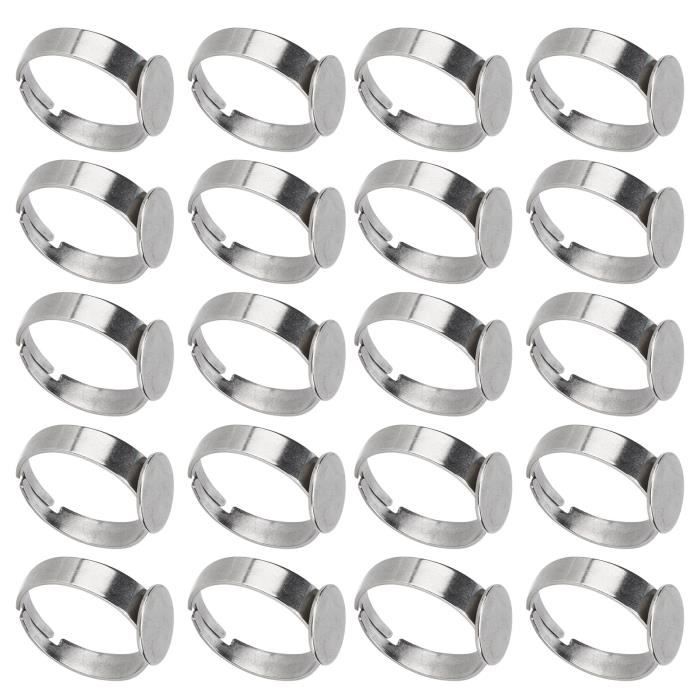 EJ.life Adjustable Rings Blanks, Blank Rings Flat Base for Decoration ...