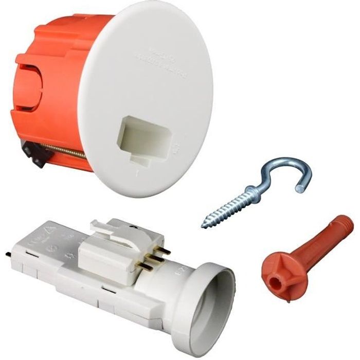 ZENITECH Kit DCL : Boite point de centre murs creux 67mm avec fiche ...