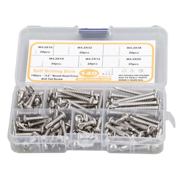 140PCS M4.2 Assortiment De Vis Cruciformes à Tête Ronde Vis ...