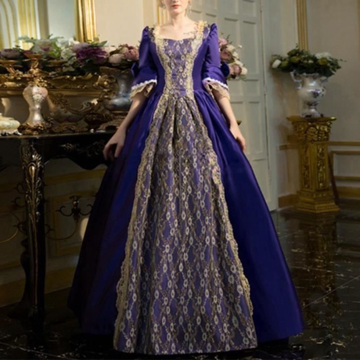 Dame Royale Médiévale Renaissance Victorienne Robe De Bal Robe Violet ...