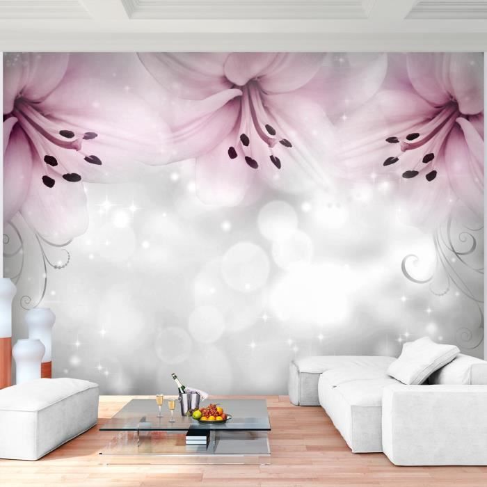 Runa art Papier Peint Intissé Tapisserie Fleurs de Lys 396x280 cm (11,1 M2) - 9 Bandes Faciles à ...