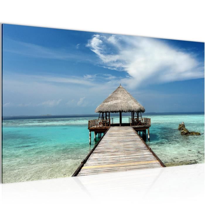 Runa art Tableau Décoration Murale Plage Mer 70x40 cm - 1 Panneau Deco ...