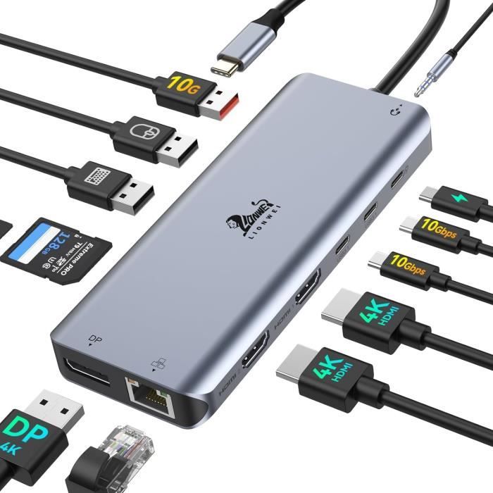 Station D'Accueil Usb C 2 Hdmi Dp Display Port Docking Station Triple ...
