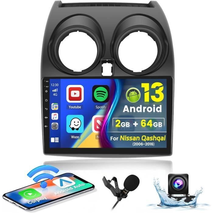 2G 64G Android 13 Wireless Carplay Autoradio Gps Pour Nissan Qashqai 2006-2016 9 Pouces Carplay ...
